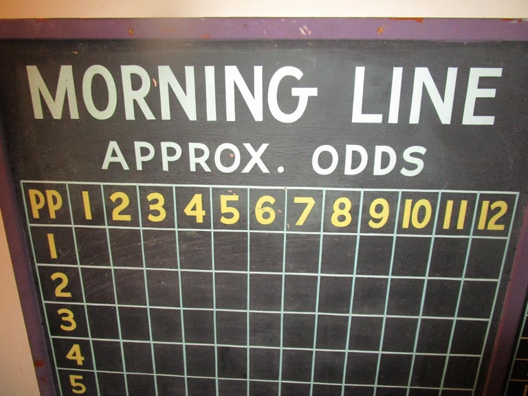 Vintage Slate Horse Racing Jockeys Morning Line Odds Chalkboard in ...