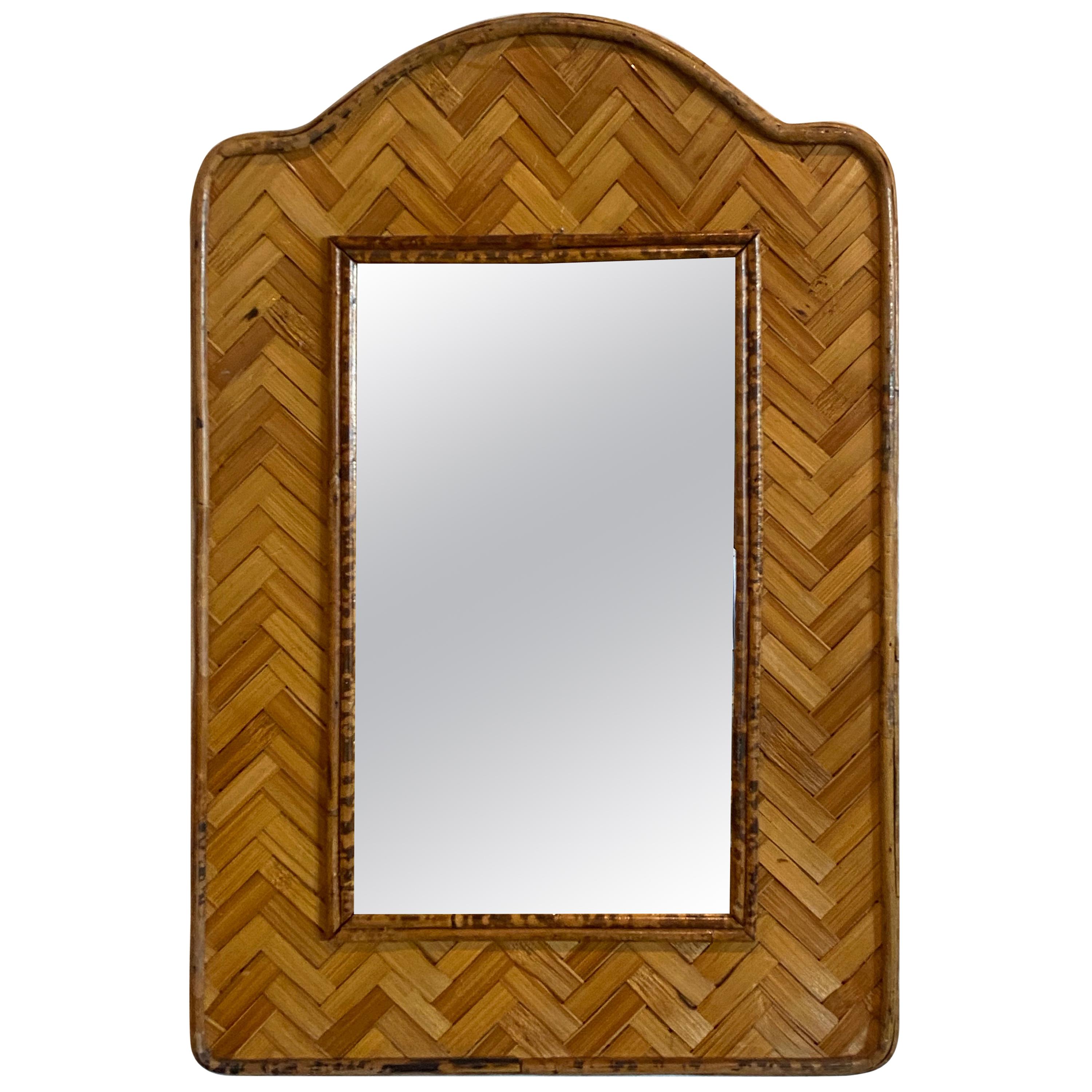 Vintage Small Bamboo and Rattan Woven Wall Mirror at 1stDibs | small ...