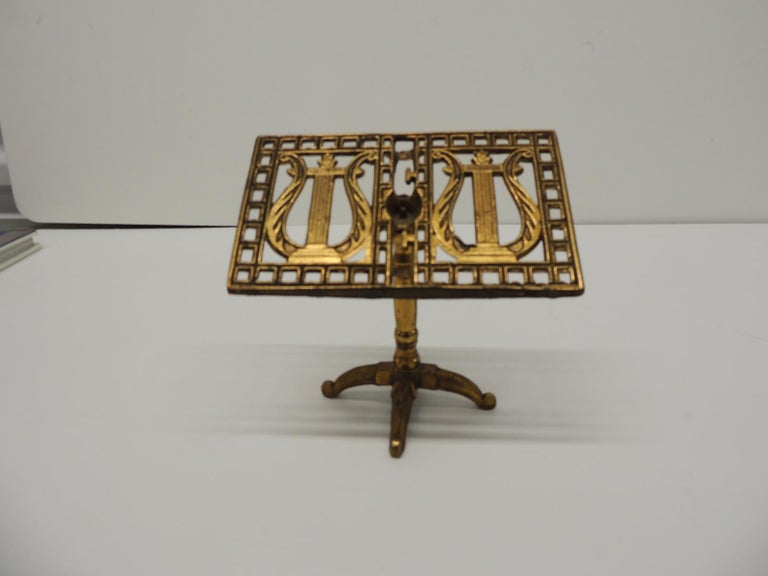 Vintage Small Brass Decorative Music Lectern For Sale at 1stDibs