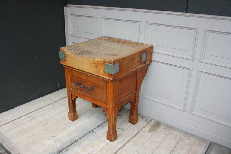 Vintage Small Butcher Block, France, circa 1920 at 1stDibs