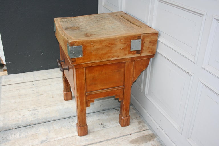 Vintage Small Butcher Block, France, circa 1920 at 1stDibs