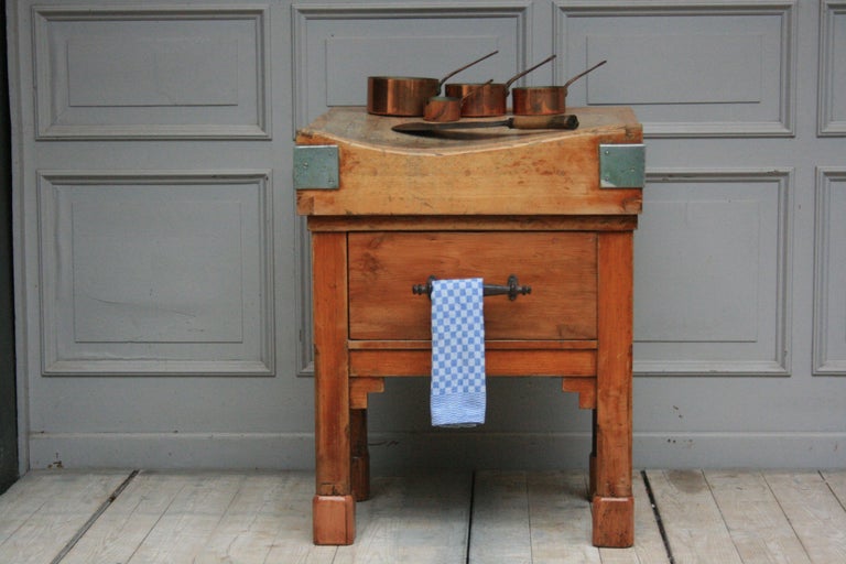 Vintage Small Butcher Block, France, circa 1920 at 1stDibs