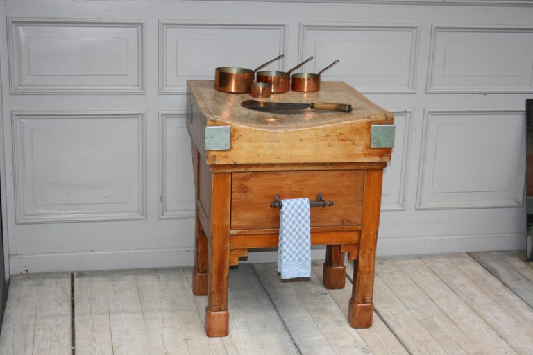 Vintage Small Butcher Block, France, circa 1920 at 1stDibs