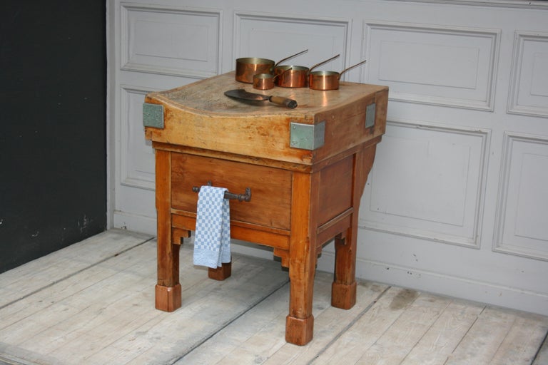 Vintage Small Butcher Block, France, circa 1920 at 1stDibs