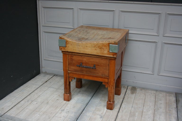 Vintage Small Butcher Block, France, circa 1920 at 1stDibs