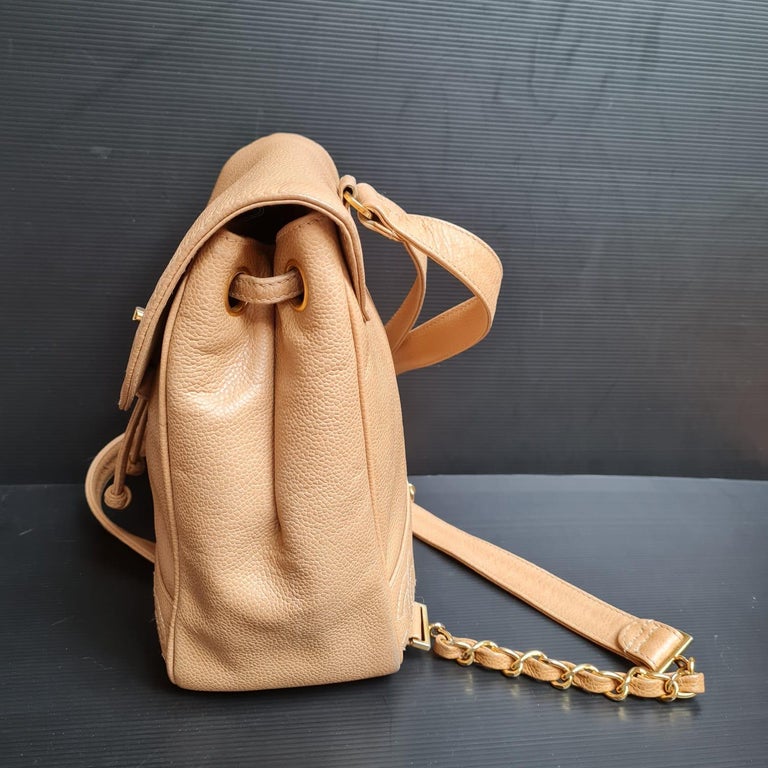 Vintage Small Caviar CC quilted Backpack For Sale at 1stDibs