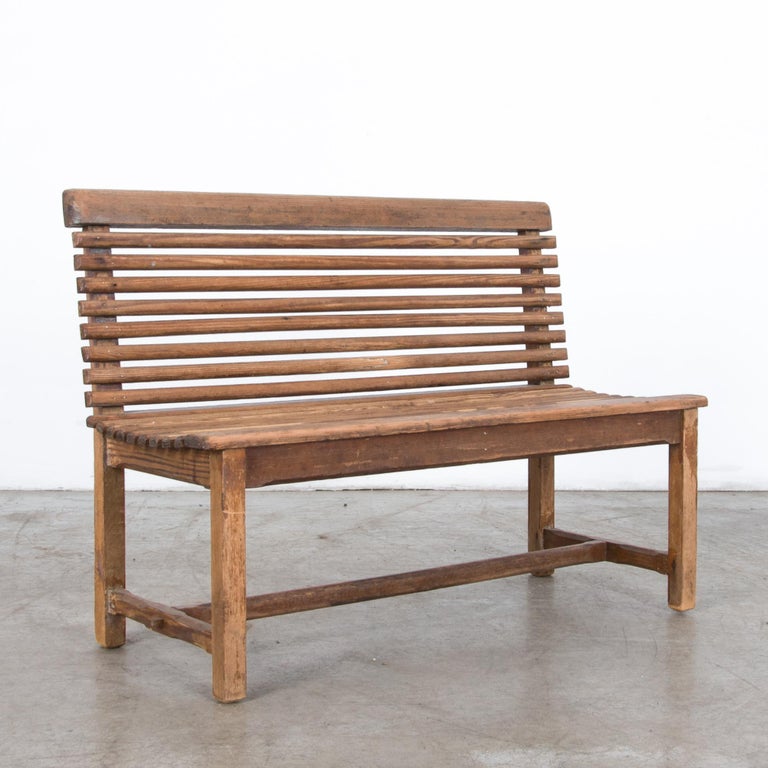 Vintage Small Wooden Bench at 1stDibs