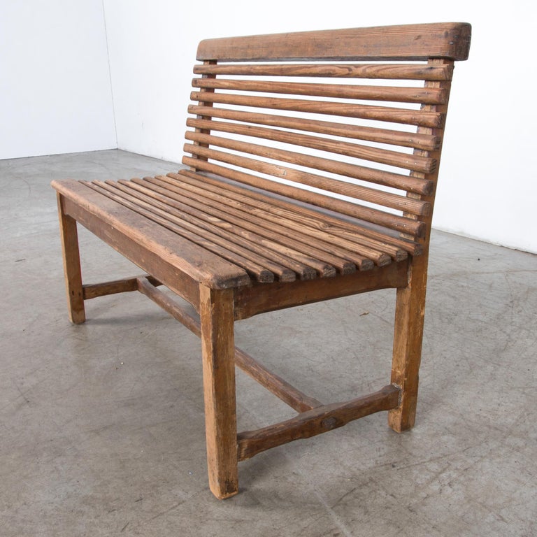 Vintage Small Wooden Bench at 1stDibs