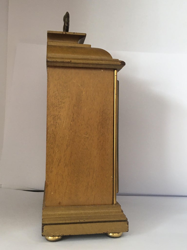 Vintage Small Wooden Elliot London Mantel Clock For Sale at 1stDibs