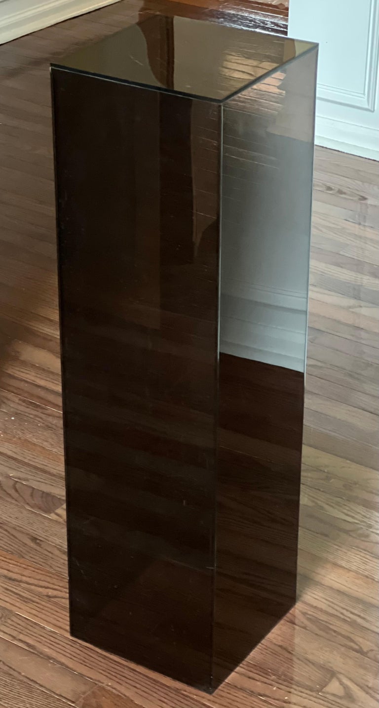 Vintage Smoked Lucite Pedestals, a Pair For Sale at 1stDibs