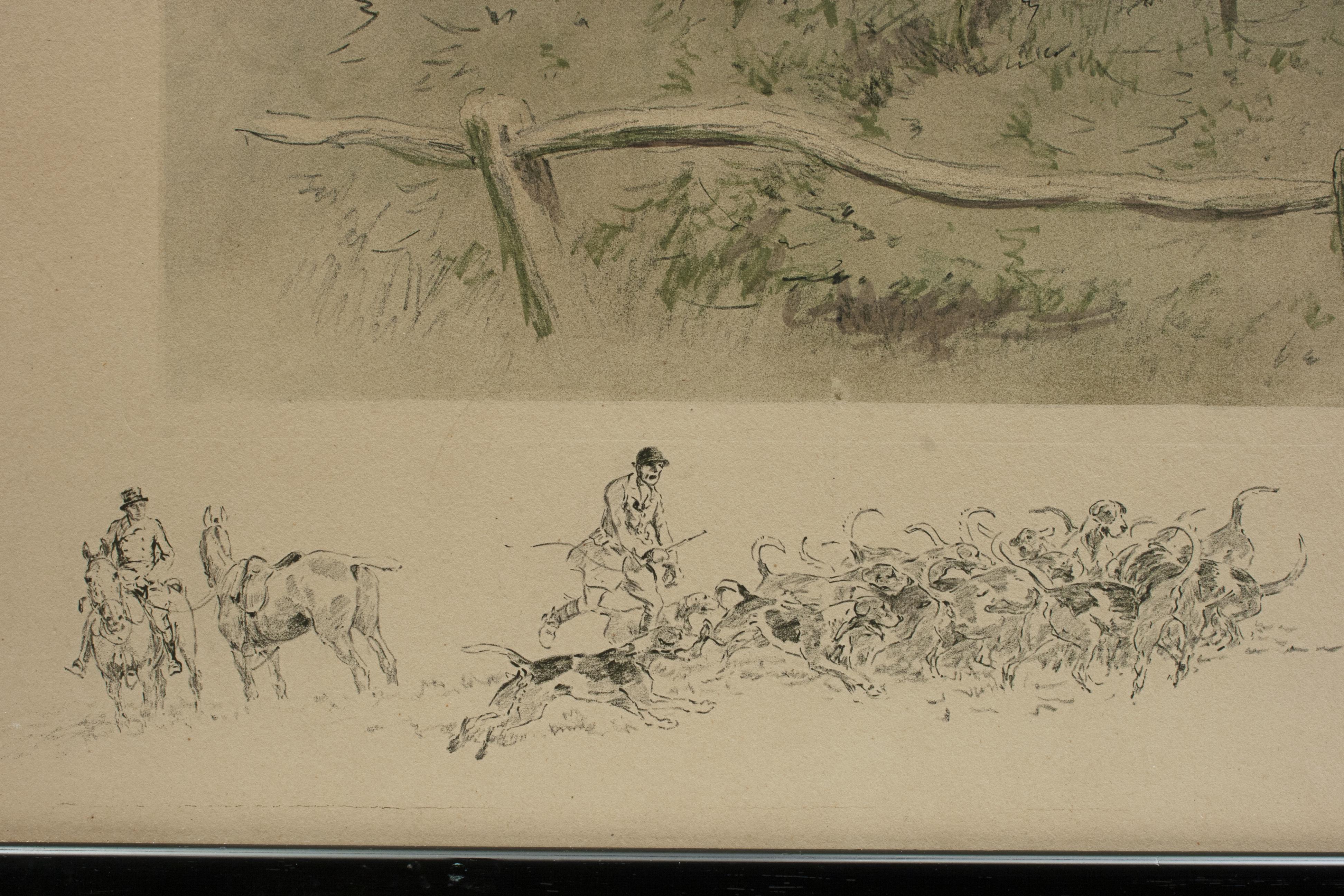 Vintage, Snaffles Fox Hunting Print, Swagger, Signed by the Artist ...