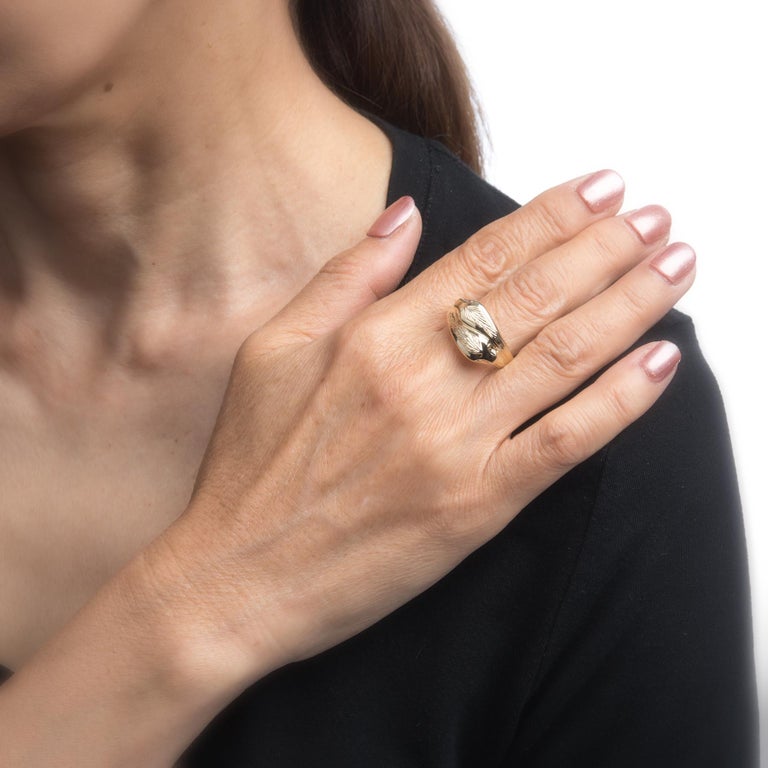 Vintage Snake Ring 9 Karat Yellow Gold Double Headed Alternative ...