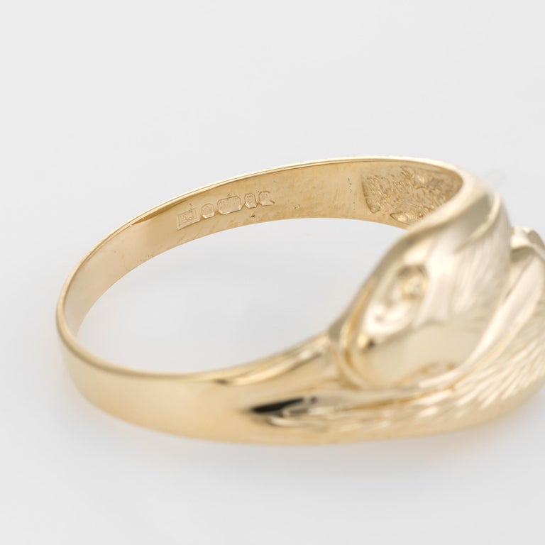 Vintage Snake Ring 9 Karat Yellow Gold Double Headed Alternative ...