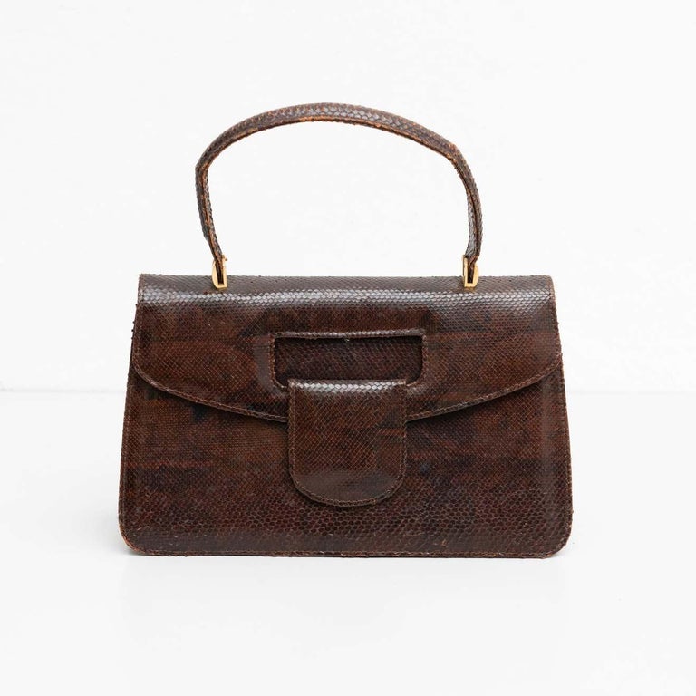 Vintage Snakeskin Handbag, circa 1970 For Sale at 1stDibs
