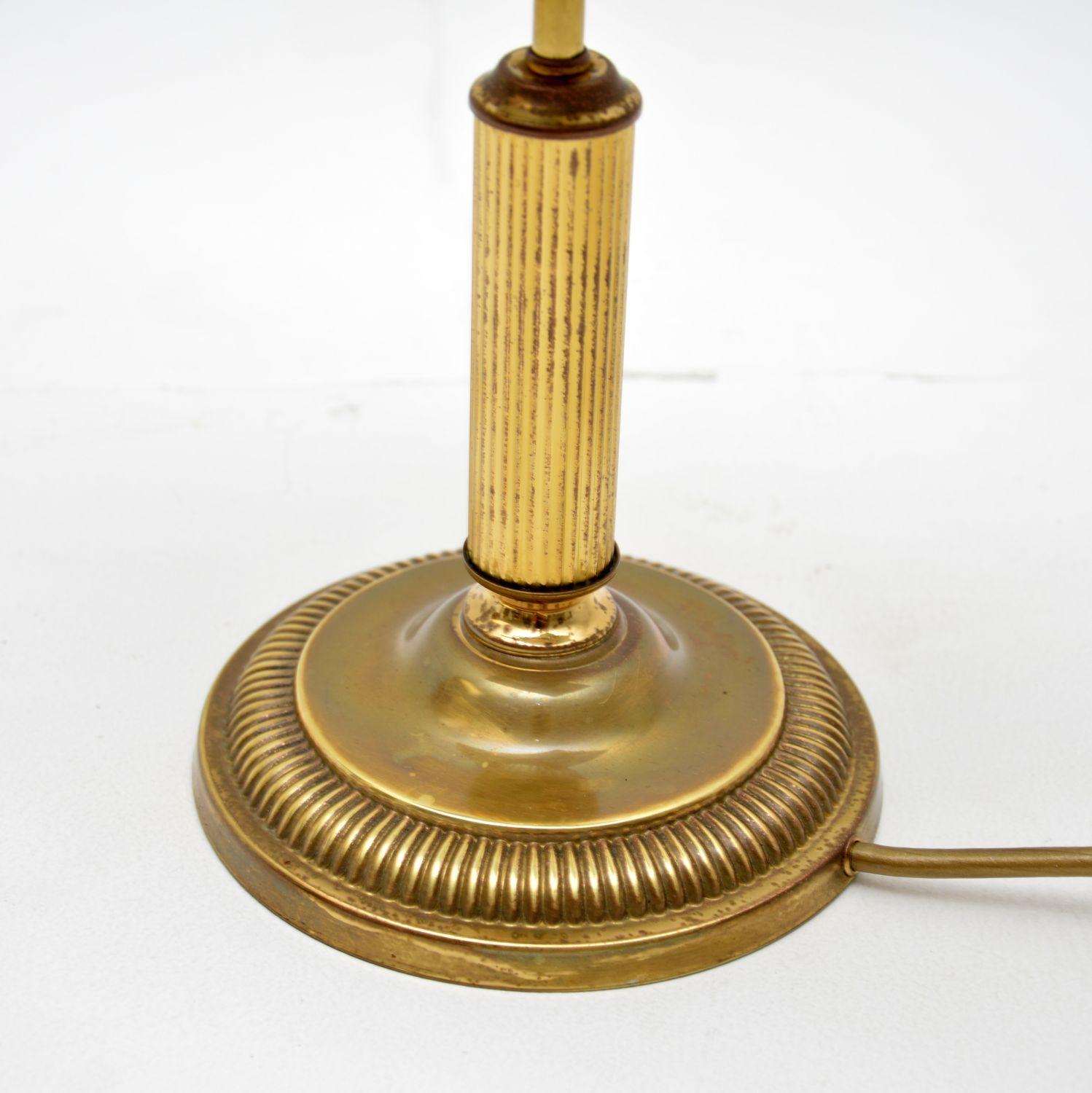 Vintage Solid Brass Bankers Desk Lamp at 1stDibs