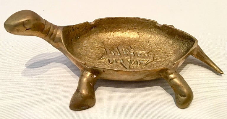 Vintage Solid Brass Large Turtle Lidded Box Sculpture For Sale at 1stdibs