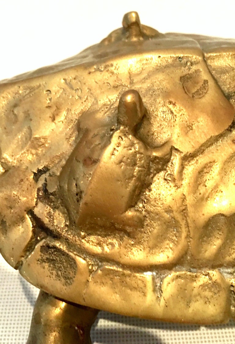 Vintage Solid Brass Large Turtle Lidded Box Sculpture at 1stDibs