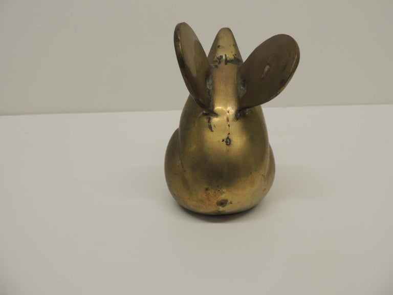 Vintage Solid Brass Mid-Century Modern Mouse Paperweight at 1stDibs