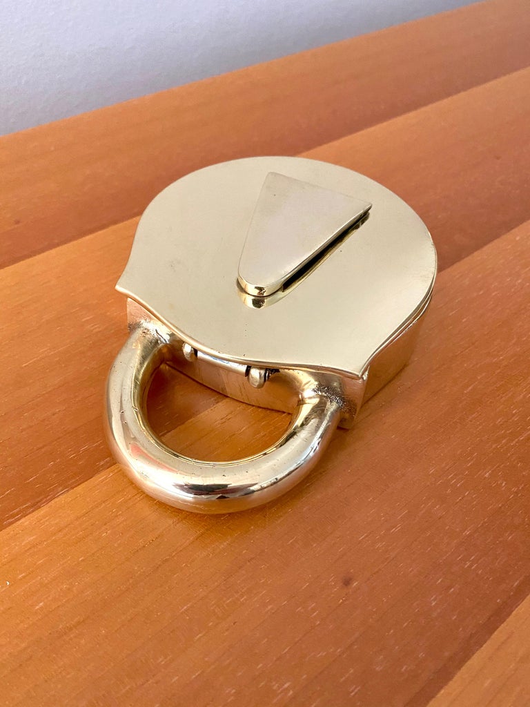 Vintage Solid Brass Padlock by Virginia Metalcrafters For Sale at 1stDibs