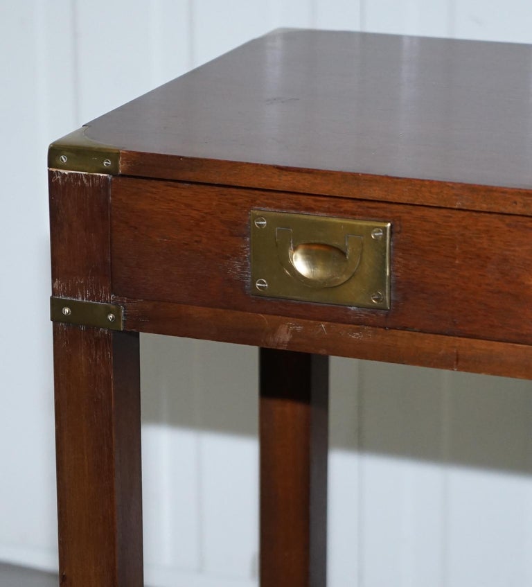 Vintage Solid Mahogany Military Campaign Bevan Funnell Console Table ...
