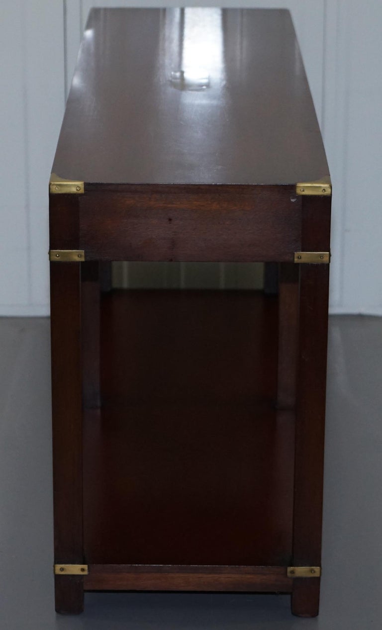 Vintage Solid Mahogany Military Campaign Bevan Funnell Console Table ...