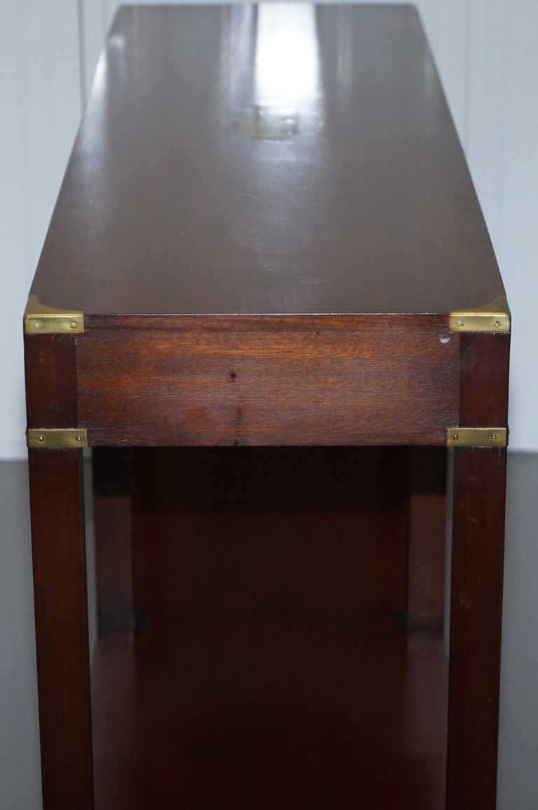 Vintage Solid Mahogany Military Campaign Bevan Funnell Console Table ...