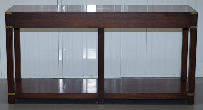 Vintage Solid Mahogany Military Campaign Bevan Funnell Console Table ...