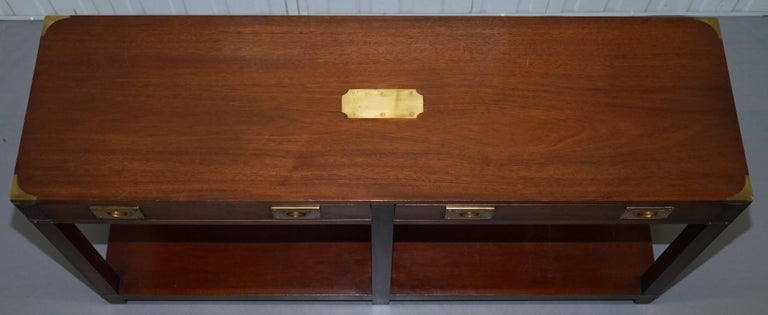 Vintage Solid Mahogany Military Campaign Bevan Funnell Console Table ...