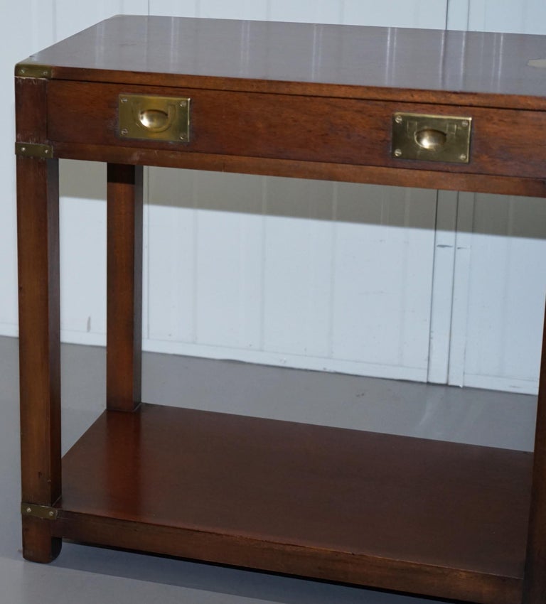 Vintage Solid Mahogany Military Campaign Bevan Funnell Console Table ...