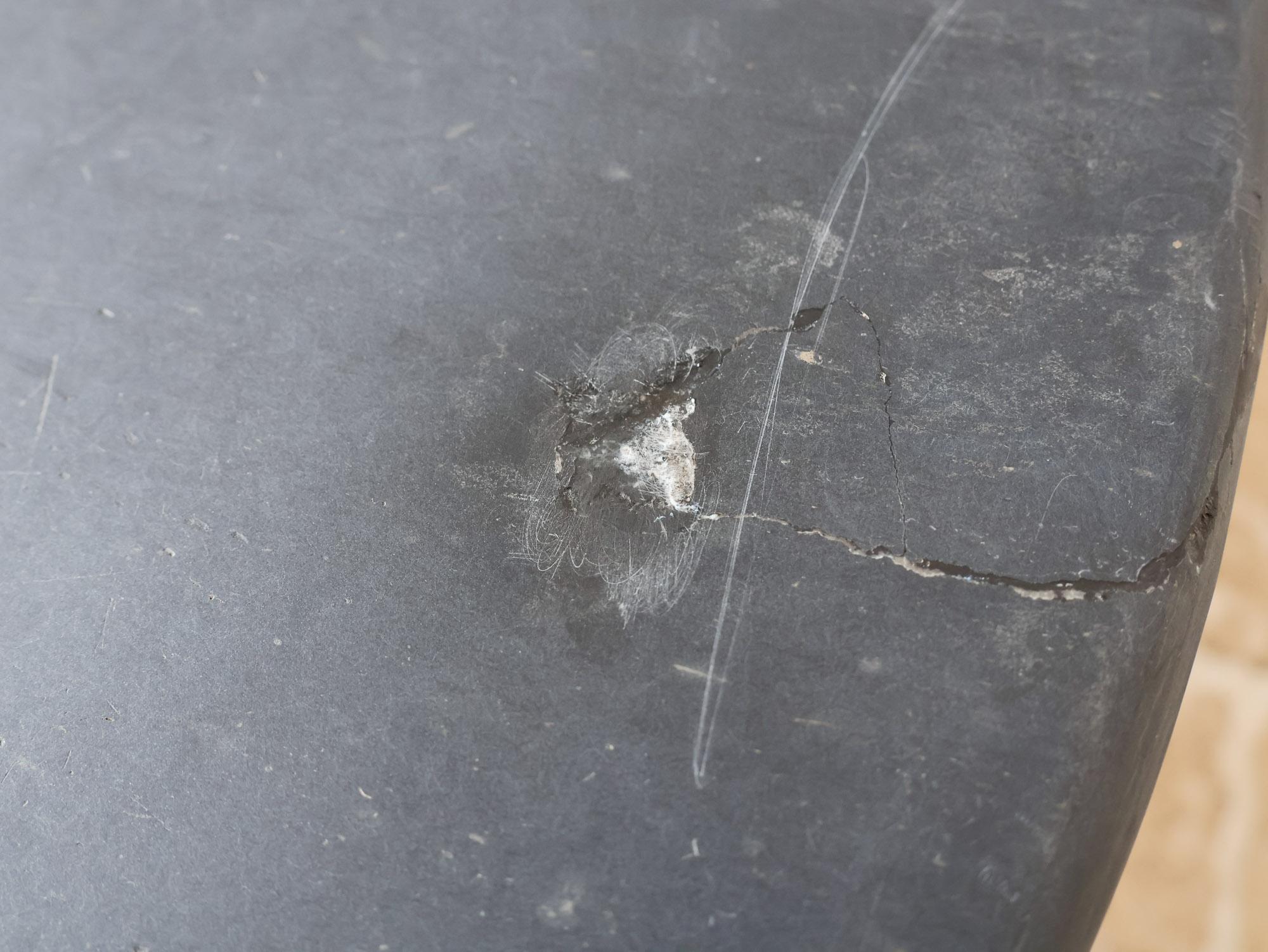 Vintage solid slate oval coffee table For Sale at 1stDibs