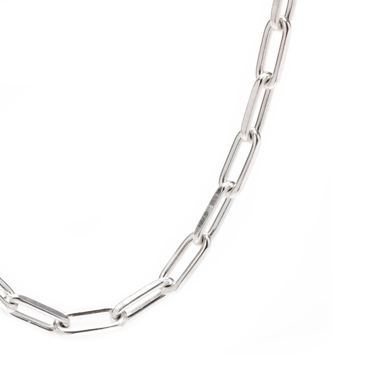 Vintage Solid Sterling Silver Paperclip Chain Necklace, Heavy Paperclip ...