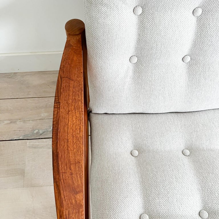 Vintage Solid Teak 3 Seater Sofa by Domino Mobler, New Upholstery at ...