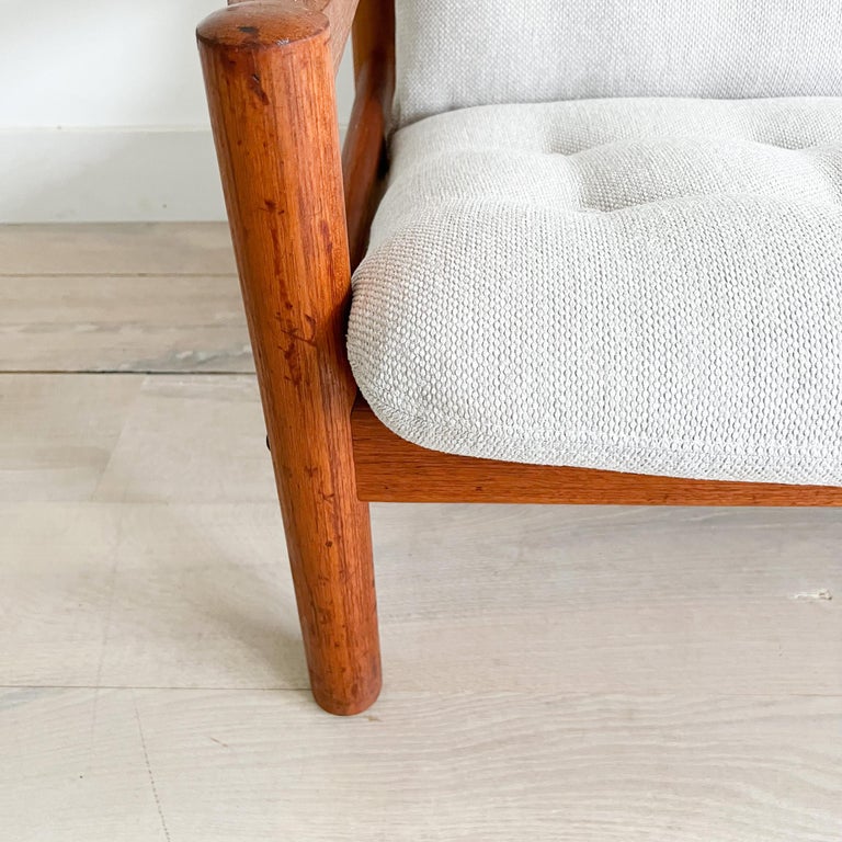 Vintage Solid Teak 3 Seater Sofa by Domino Mobler, New Upholstery at ...