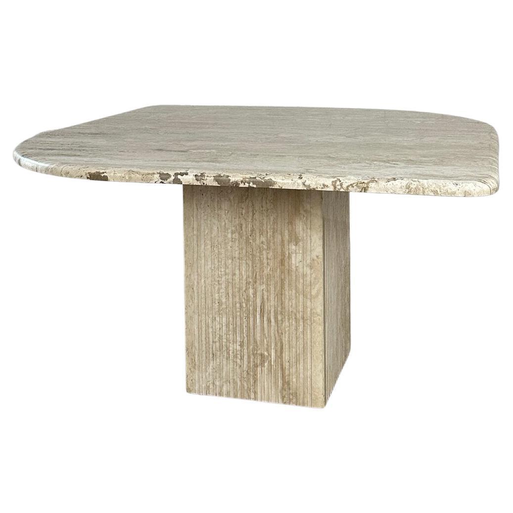 Vintage solid travertine dining table For Sale at 1stDibs