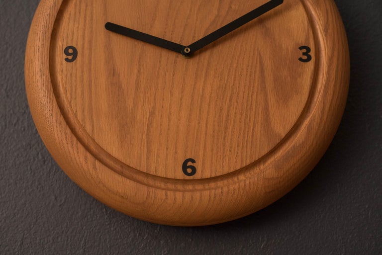 Vintage Solid Wood Wall Clock by Howard Miller at 1stDibs