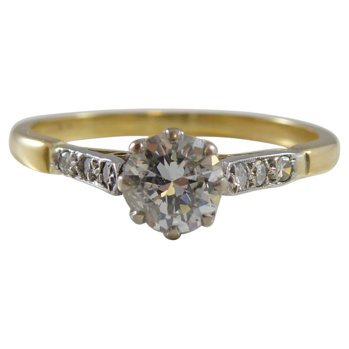 Vintage Emerald-Cut Diamond Solitaire Ring, circa 1960 For Sale at ...