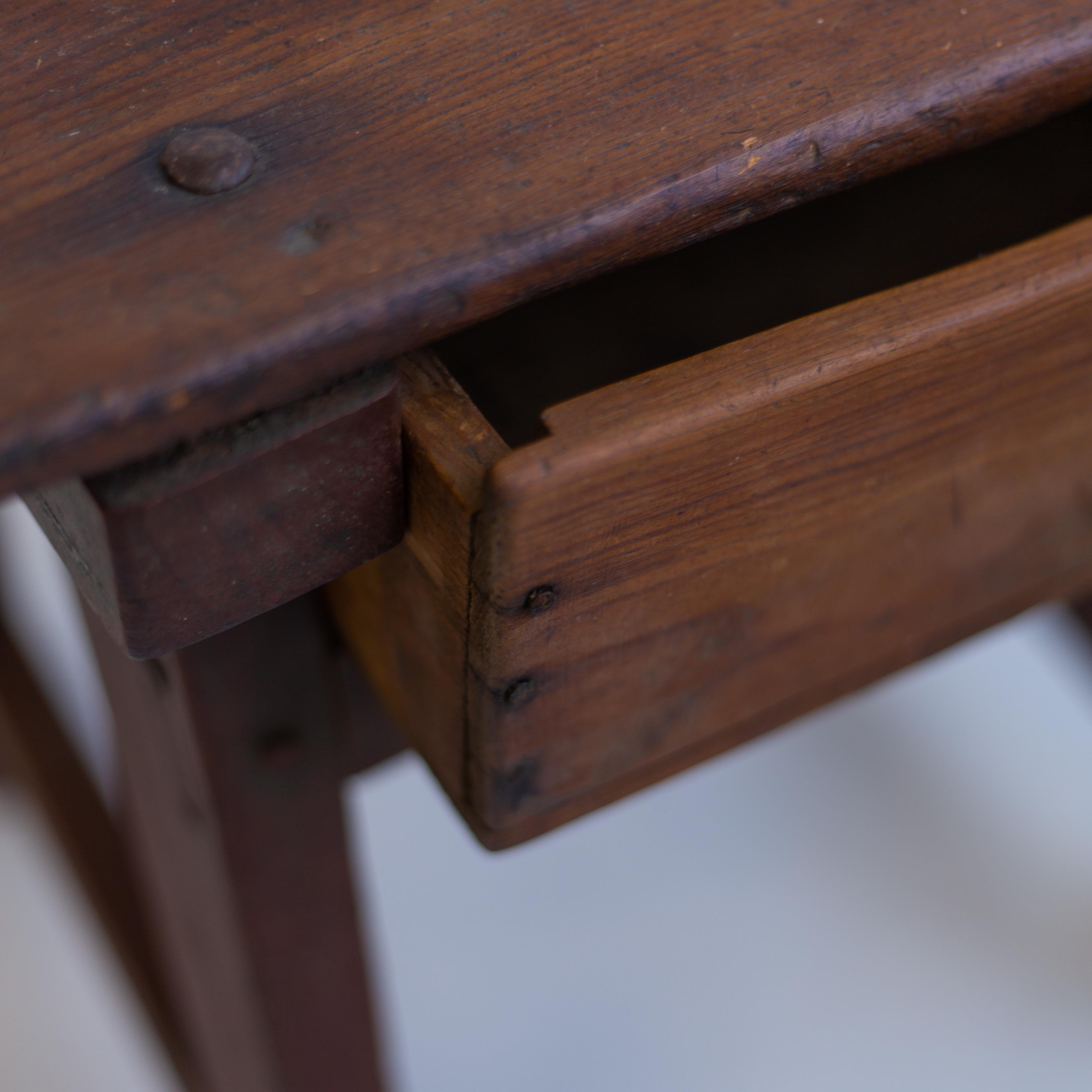 Vintage Southern Yellow Pine Side or Work Table 19th Century American ...