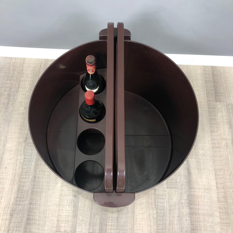 Vintage Space Age Bar Cart Coffee Table Bottle Holder by Kastilia 1970s ...