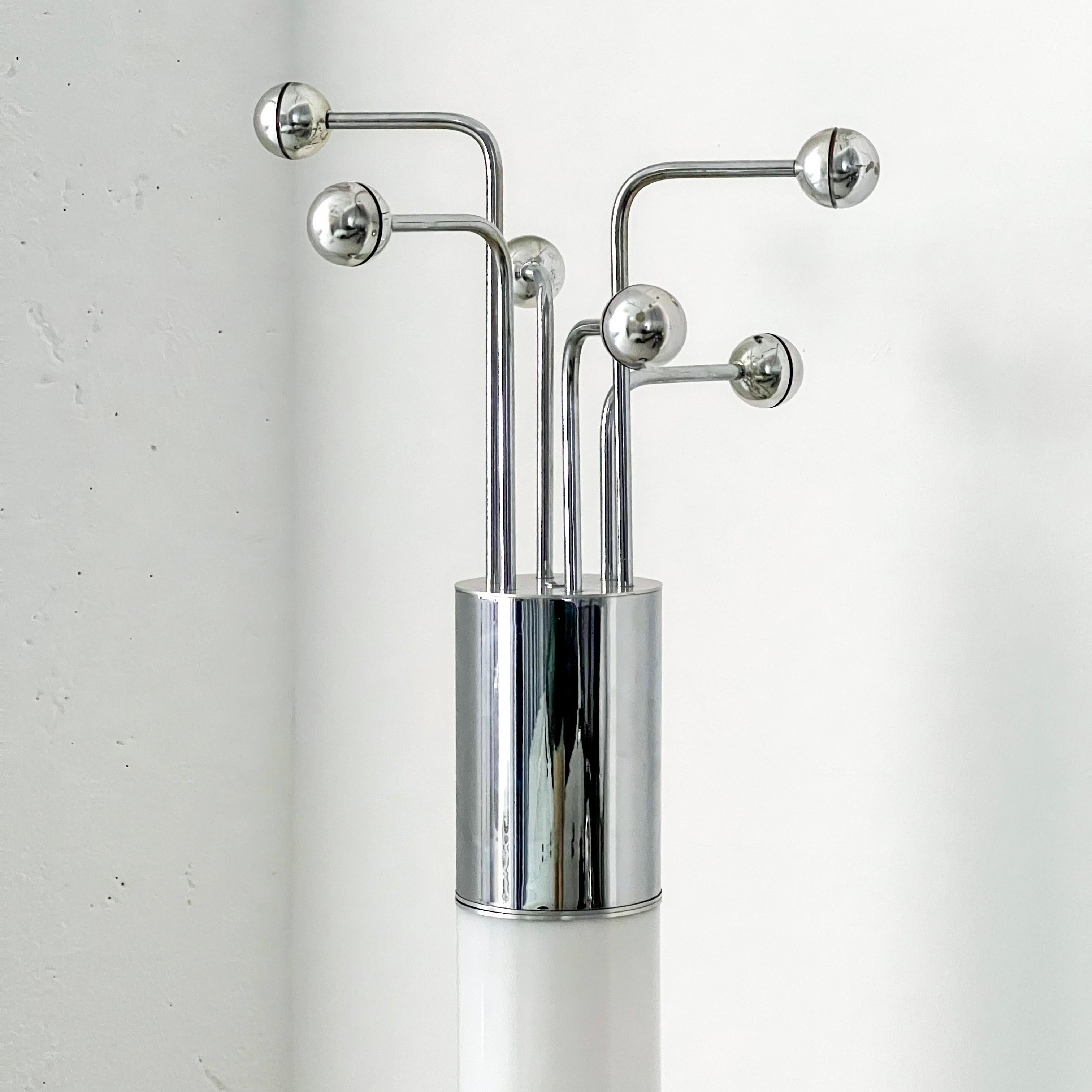 Vintage Space Age Era Floor Standing Coat Rack with Integrated Lamp ...