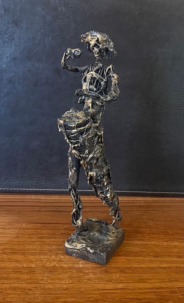 Vintage Spaghetti Wire Drummer Sculpture For Sale at 1stDibs