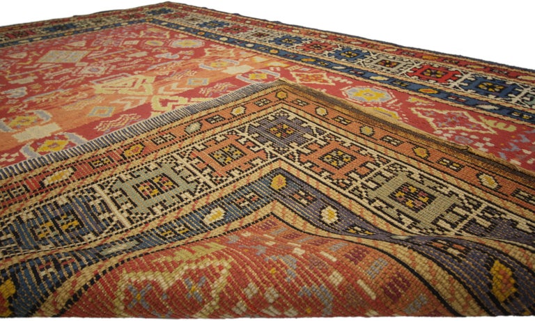 Vintage Spanish Area Rug with Modern Tribal Style For Sale at 1stDibs