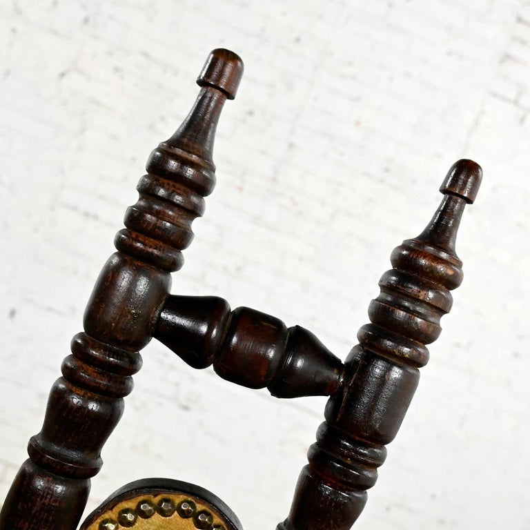 Vintage Spanish Colonial Revival Gold Velvet Small High Back Chair ...