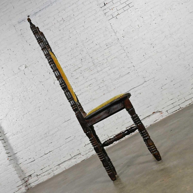Vintage Spanish Colonial Revival Gold Velvet Small High Back Chair ...