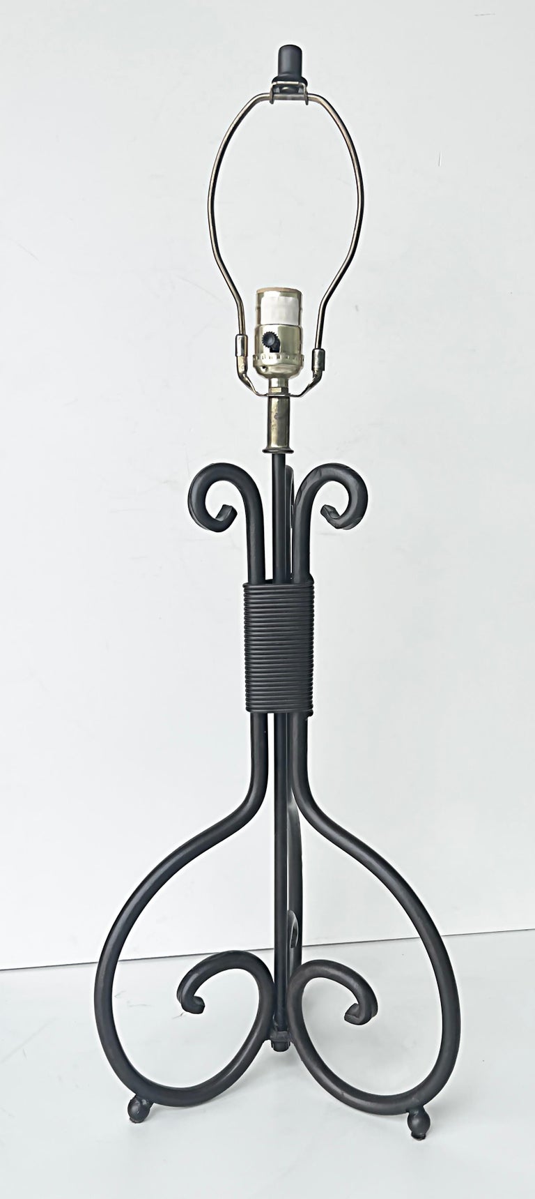 Vintage Spanish Colonial Style Wrought Iron Table Lamps, Pair For Sale ...