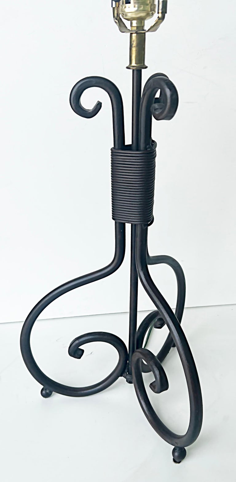 Vintage Spanish Colonial Style Wrought Iron Table Lamps, Pair For Sale ...