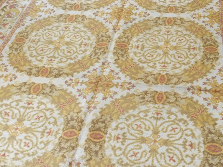 Vintage Spanish Cuenca Rug with Renaissance Wreath Pattern For Sale at ...