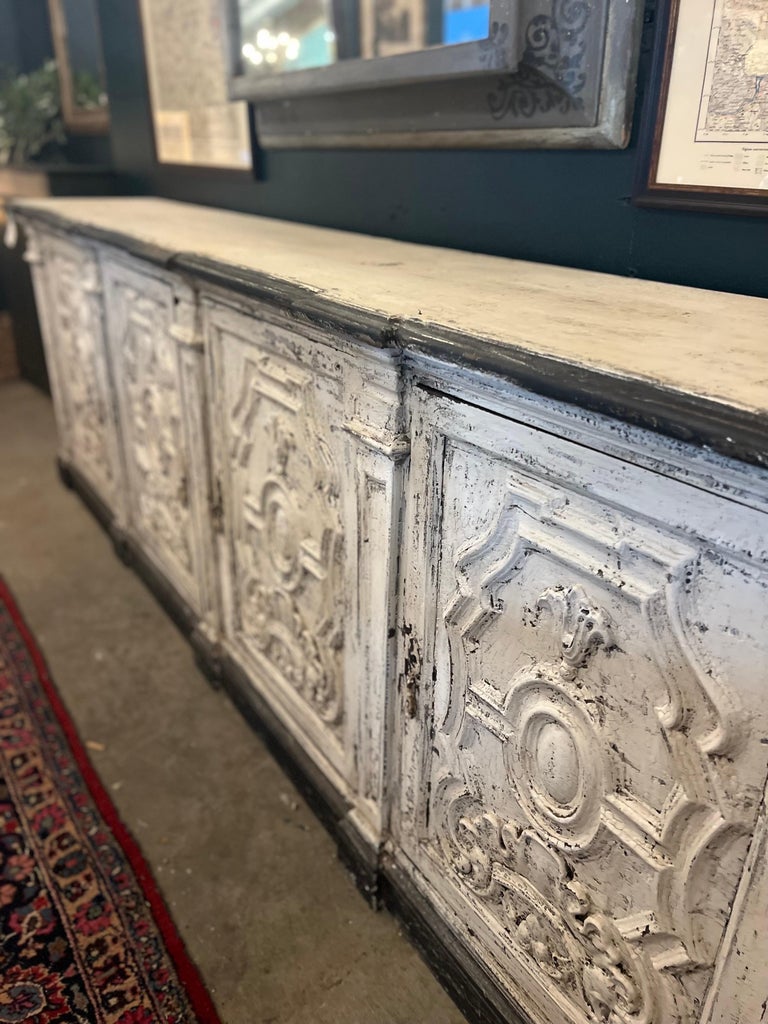 Vintage Spanish Distressed Buffet Sideboard For Sale at 1stDibs