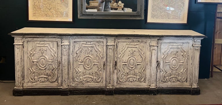 Vintage Spanish Distressed Buffet Sideboard For Sale at 1stDibs