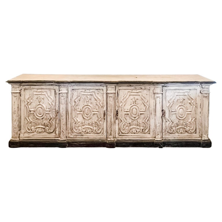 Vintage Spanish Distressed Buffet Sideboard For Sale at 1stDibs