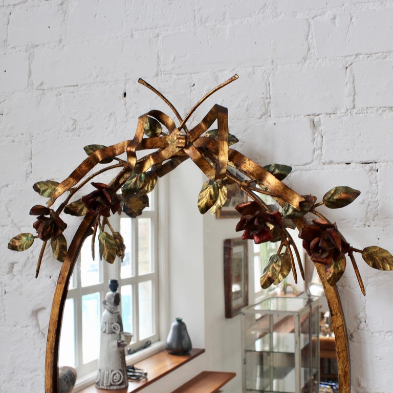 Vintage Spanish Gilt Metal Toleware Wall Mirror 'circa 1970s' For Sale ...